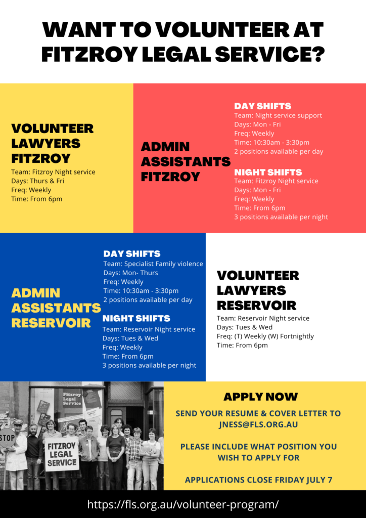 Volunteer Program – Fitzroy Legal Service